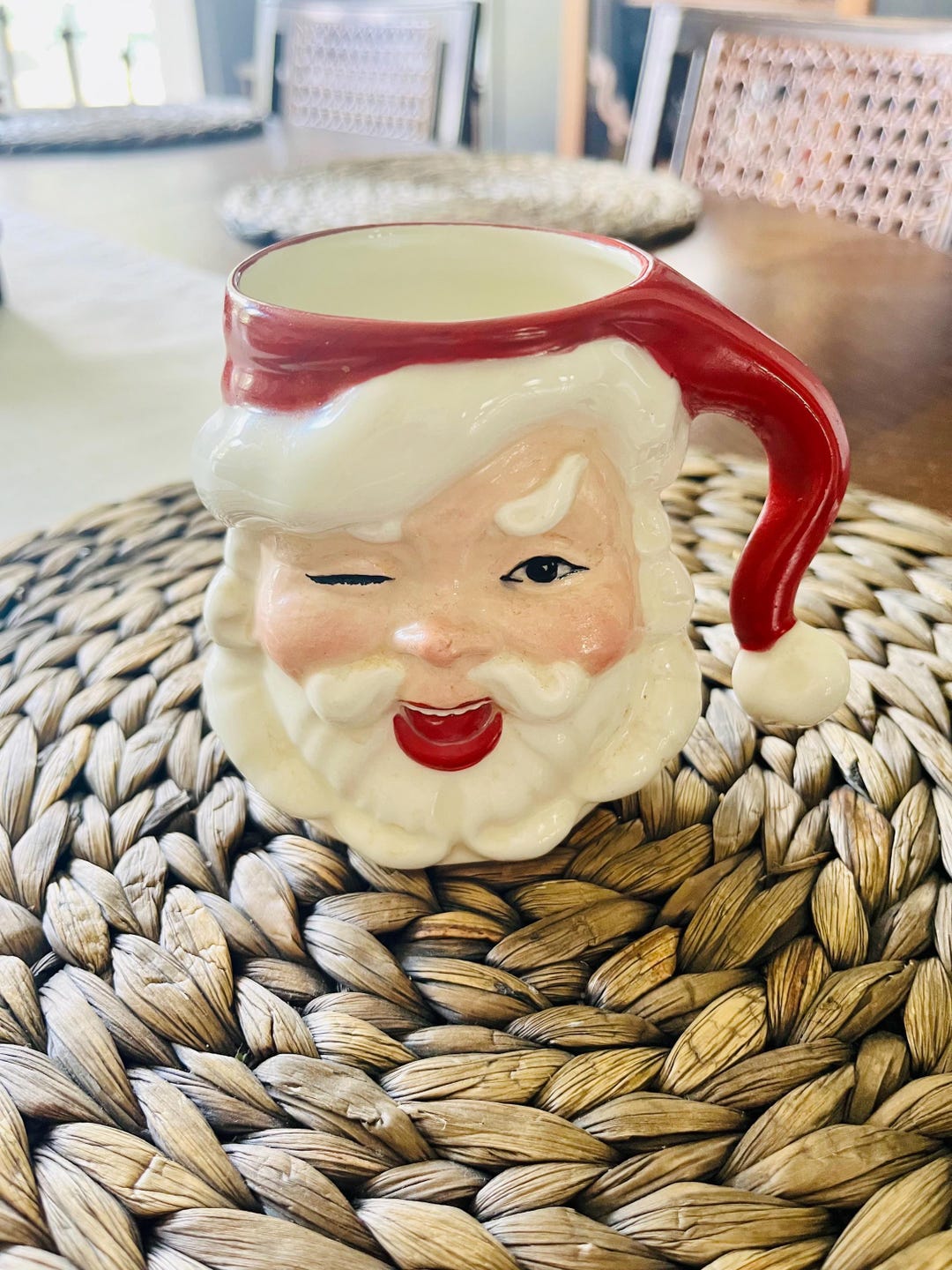 Vintage Winking Santa Mug Christmas, Full Size - Etsy