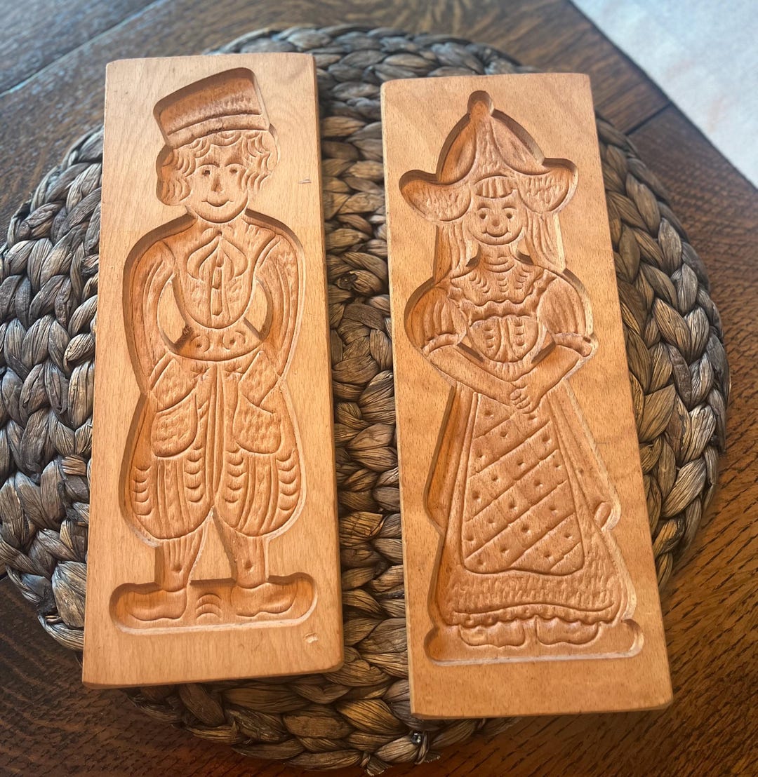 Vintage Dutch Gingerbread Cookie Wooden Molds, Set of 2 - Etsy