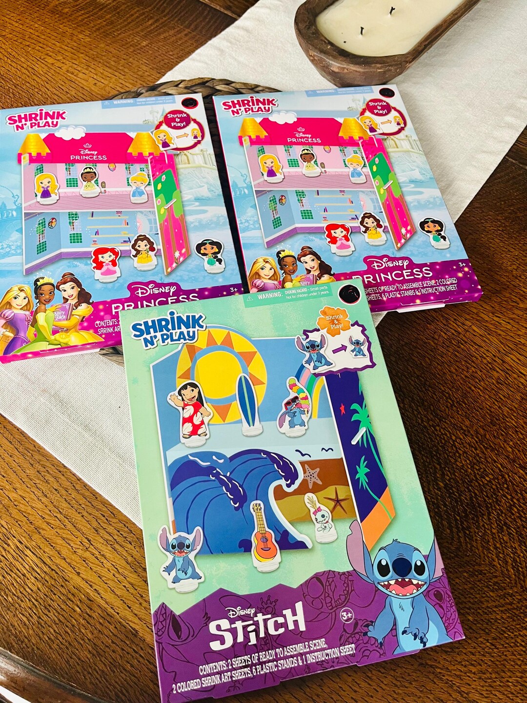 Disney Shrink and Play, 3 Sets. 2 Princess and 1 LILO and Stitch - Etsy