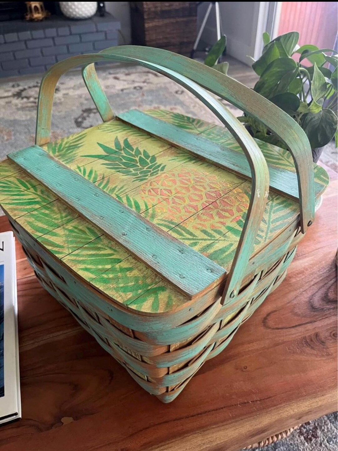 Vintage Totally Unique, Large Size Handpainted Vermont Basketville ...