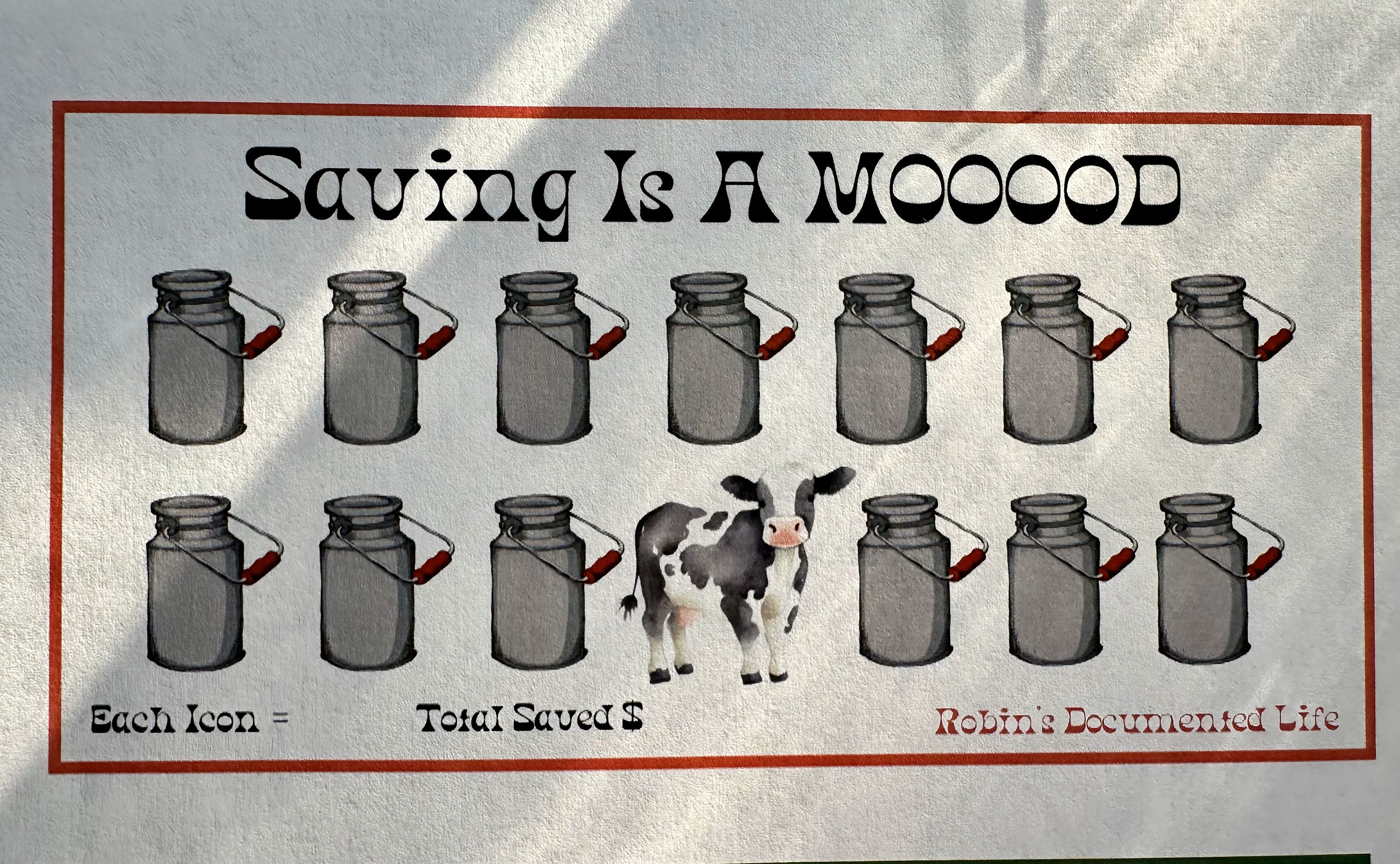 A6 Saving is A Mooood Savings Challenge - Etsy