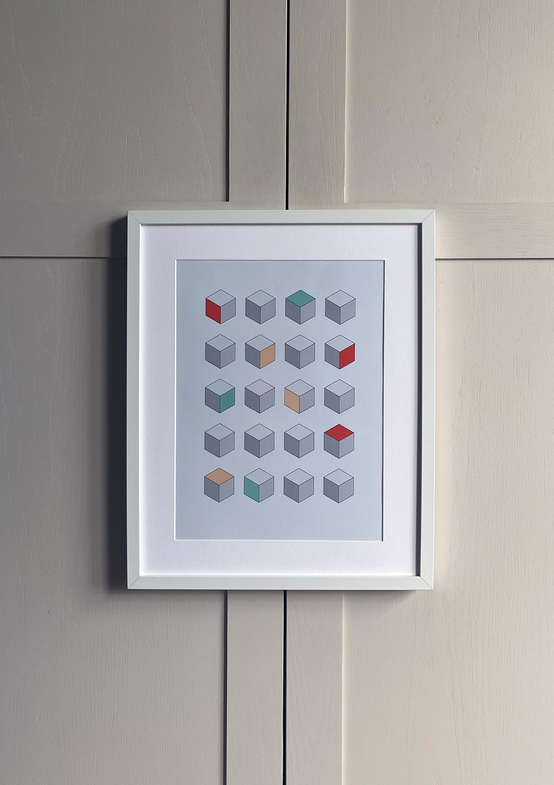 Cubes L Isometric Wall Art L Wall Poster L Home Decor L Minimalistic L ...