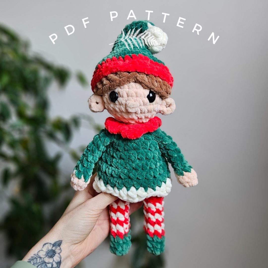 Evan Elf Crochet Doll Pattern: Christmas Plush (PDF Pattern) - Etsy