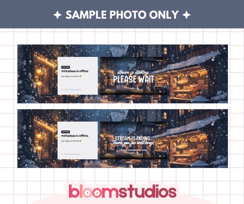 Ghibli Cottagecore Winter Village Twitch Banner (canva Template) - Etsy