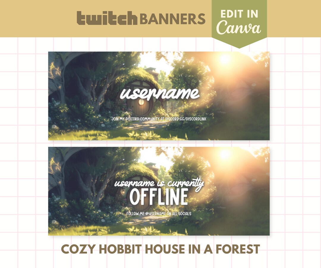 Cozy Vtuber Twitch Banner Background Banner Template Cottagecore ...