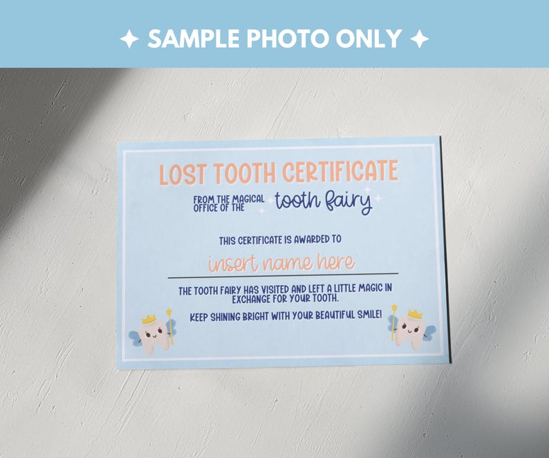 Editable Tooth Fairy Certificate, Tooth Fairy Printable, First Tooth ...