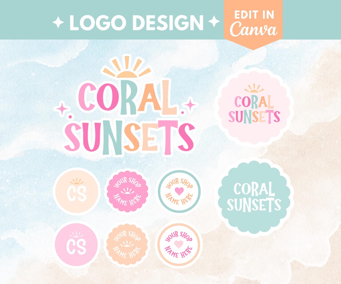 Editable Logo in Colorful Bright Colors Aesthetic Logo Design ...