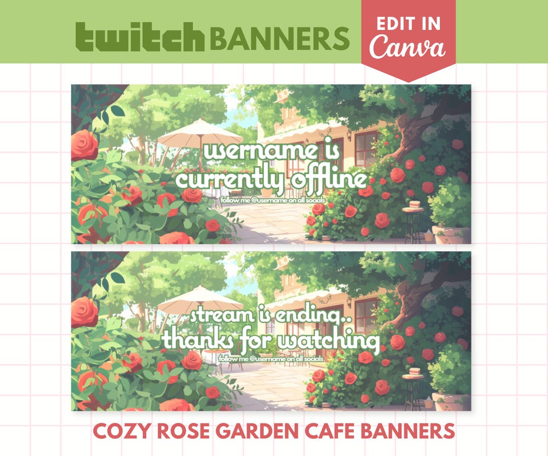 Ghibli Studio Cottagecore Twitch Banner Vtuber Header Editable ...
