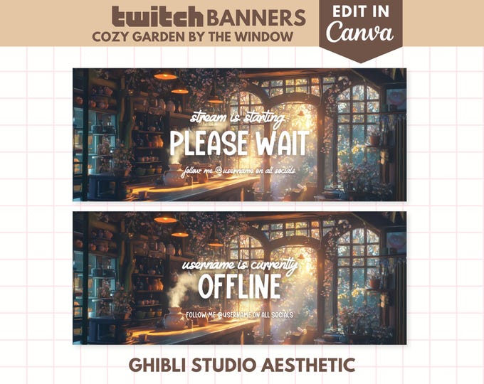 Japandi Anime Twitch Banner, Twitch Stream Banner, Lofi Light Stream ...