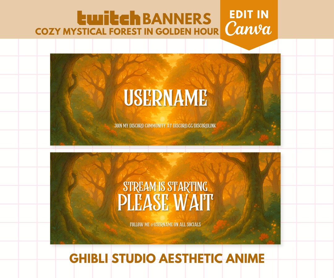 Cozy Vtuber Twitch Banner Background Banner Template Cottagecore ...