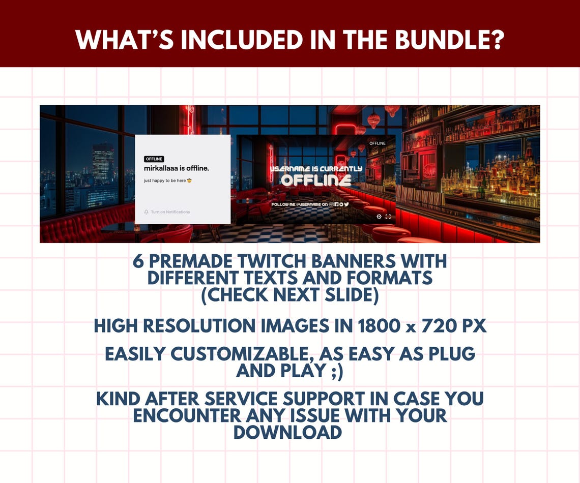 Japanese Twitch Vtuber Banner Template Anime Izakaya Retro Pub Editable ...