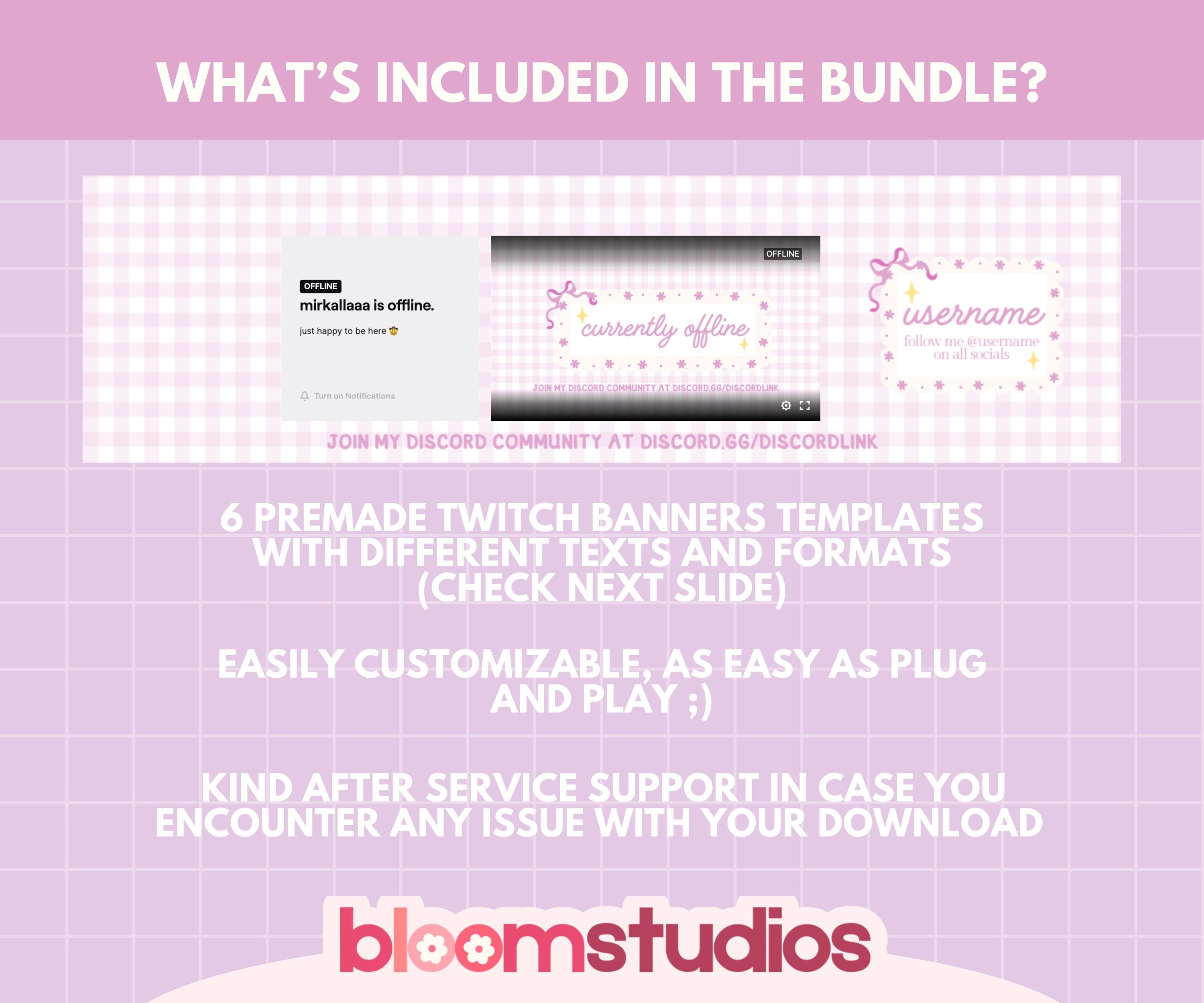 Coquette Twitch Banner Ribbon Plaid Gingham Pastel Background ...