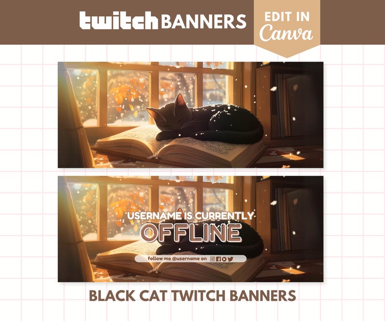Vtuber Twitch Banner Background Cats Banner Template Cottagecore ...