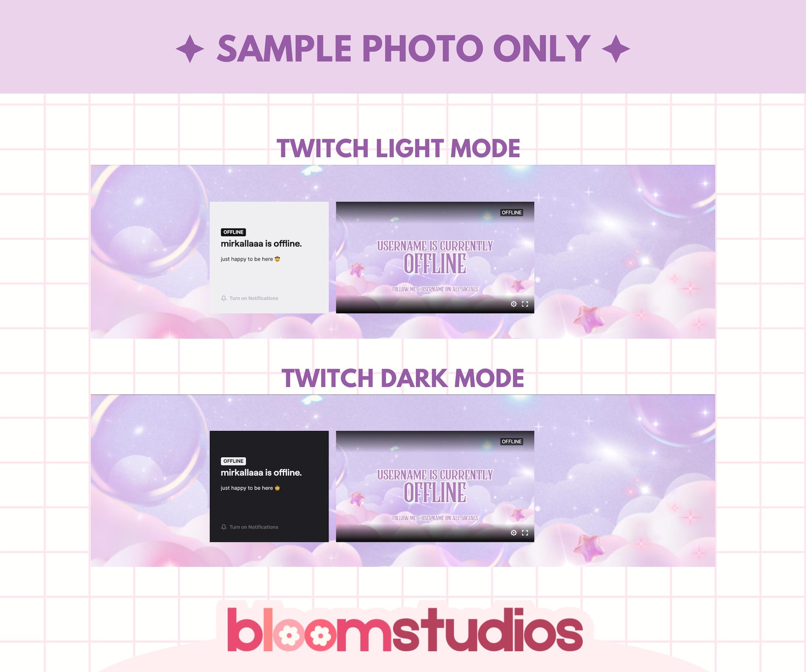 Celestial Y2K Twitch Banner Template Moon Stars Planet Sparkles ...