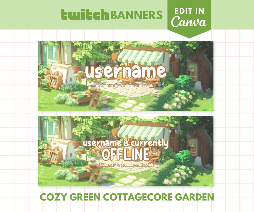 Ghibli Studio Cottagecore Twitch Banner Vtuber Header Editable ...