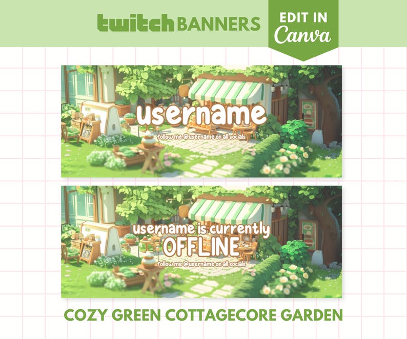 Ghibli Studio Cottagecore Twitch Banner Vtuber Header Editable ...