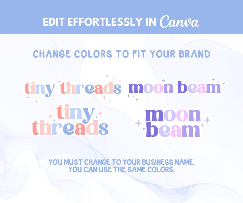 Editable Logo in Blue Orange Pink Pastel Colors Aesthetic Logo Design ...