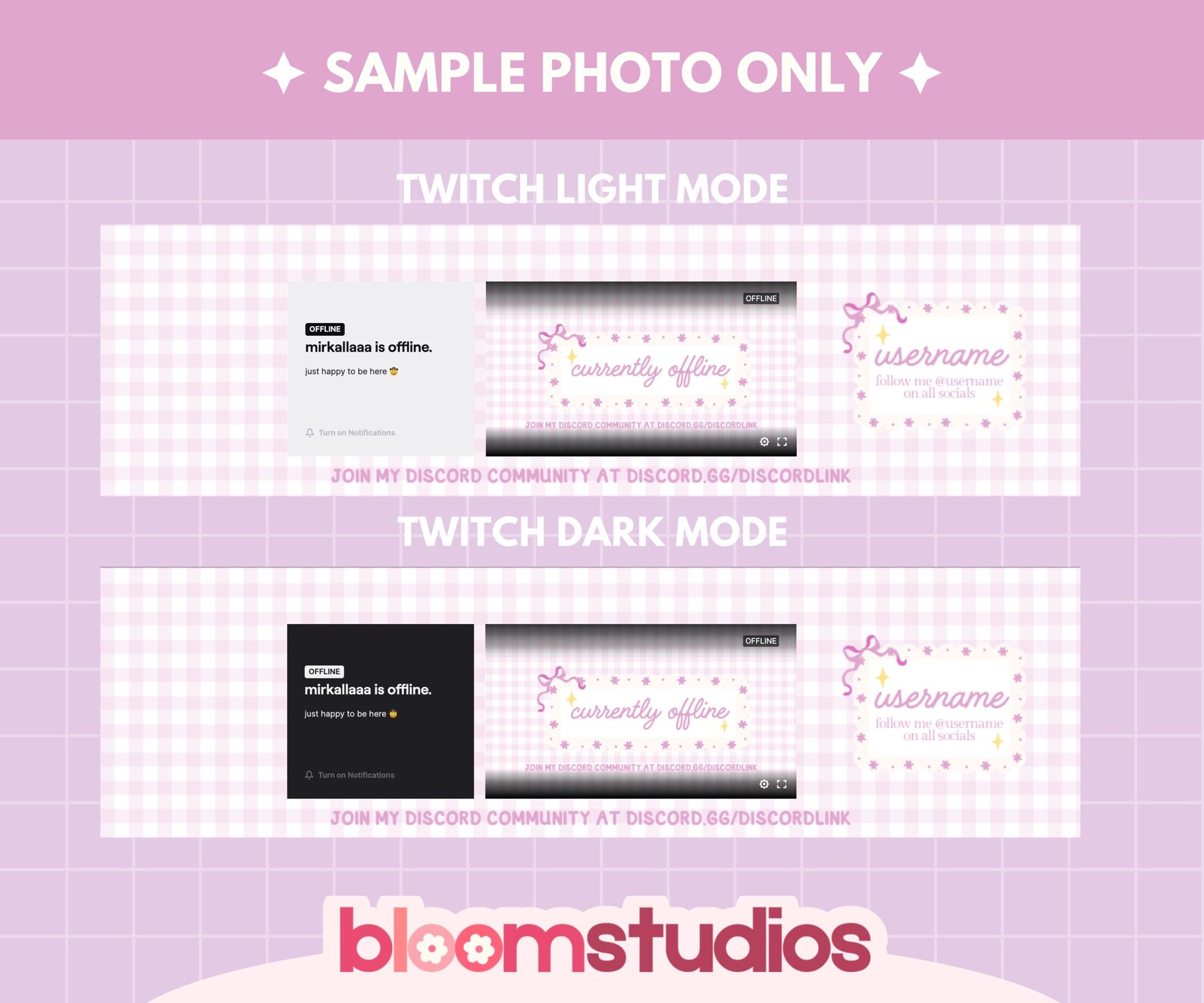 Coquette Twitch Banner Ribbon Plaid Gingham Pastel Background ...