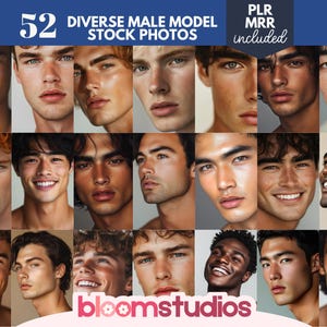 Diverse Male Model Stock Photo Professional Black White Bundle ...