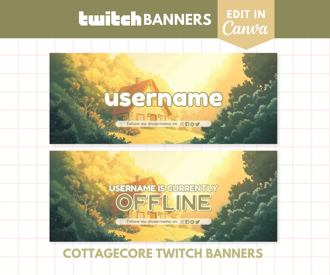Studio Ghibli Cottagecore Twitch Banner Vtuber Header Editable ...