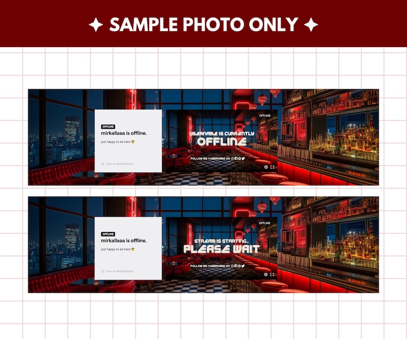 Japanese Twitch Vtuber Banner Template Anime Izakaya Retro Pub Editable ...