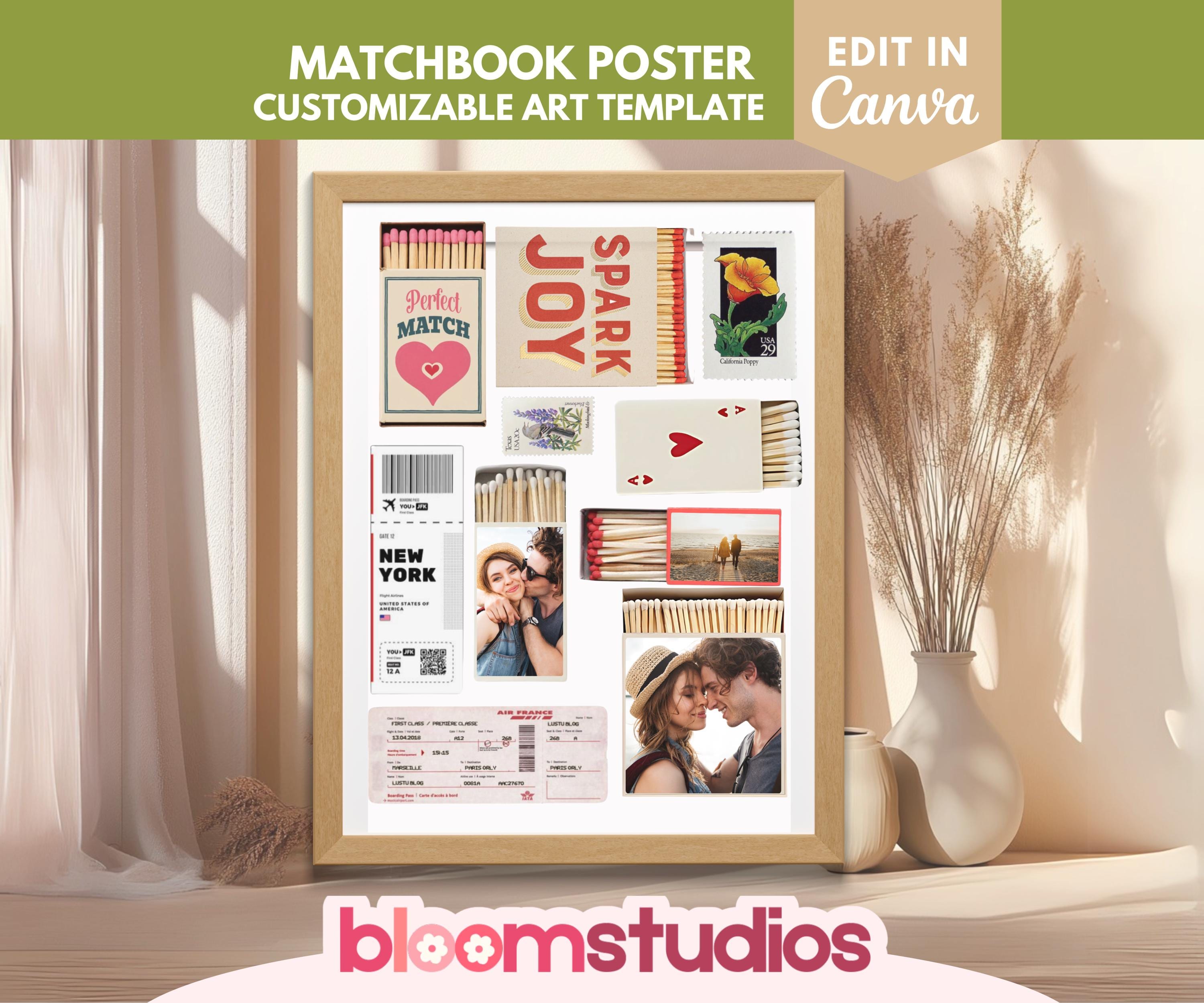 Matchbox Poster Art Template Customizable Matchbook Art Poster Template ...
