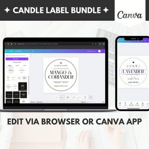 Modern Candle Label Template Bundle, DIY Printable (canva) - Etsy