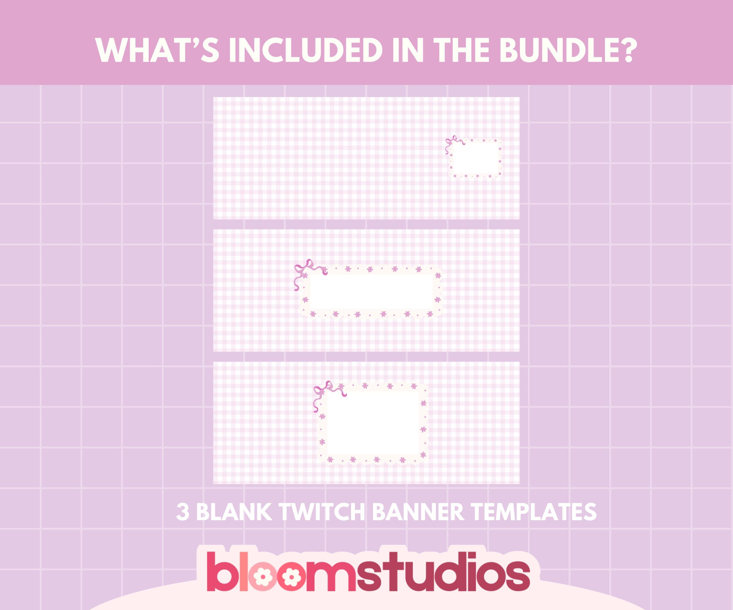 Coquette Twitch Banner Ribbon Plaid Gingham Pastel Background ...