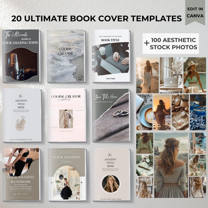 Ebook Cover Template, Book Cover Canva Template, Modern Ebook Cover ...