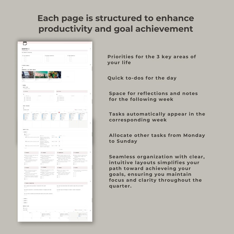 12 Week Planner Notion Template Quarterly Goal Planner Goal Setting ...