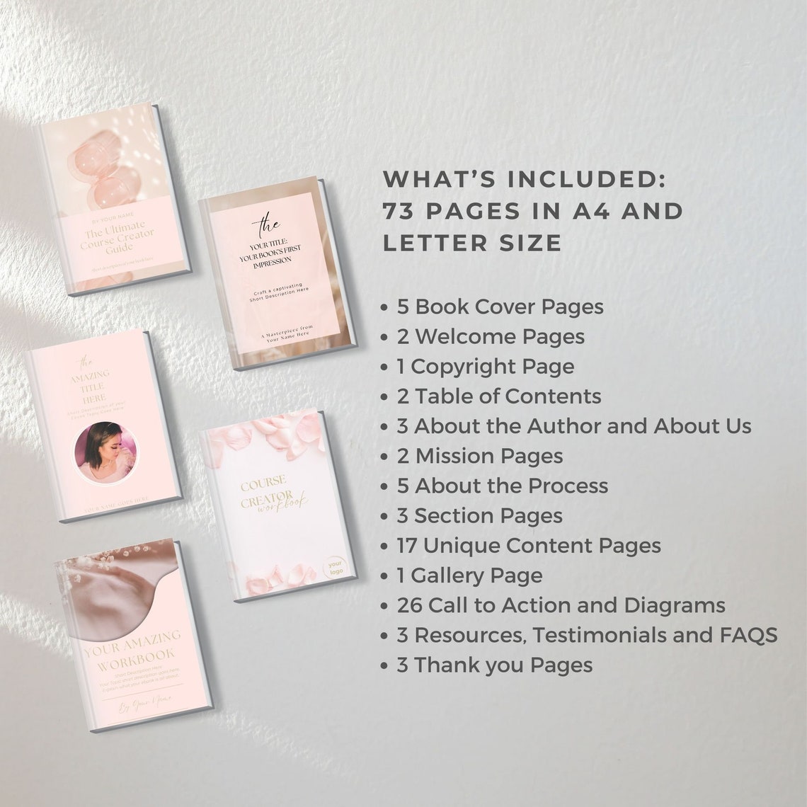 Ebook Template Canva Pink Ebook Cover Workbook Template Canva Course ...