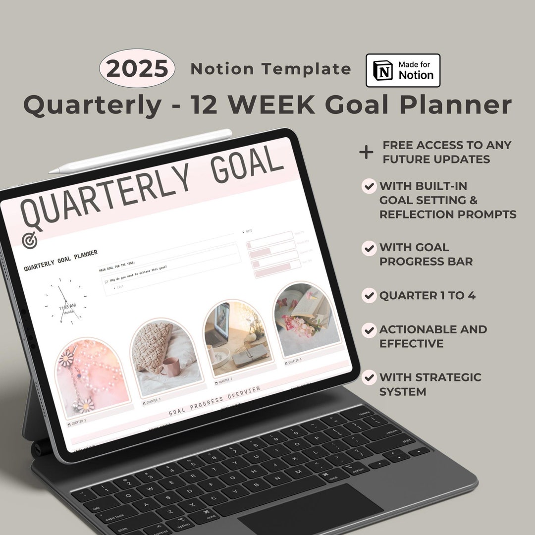 12 Week Planner Notion Template Quarterly Goal Planner Goal Setting ...