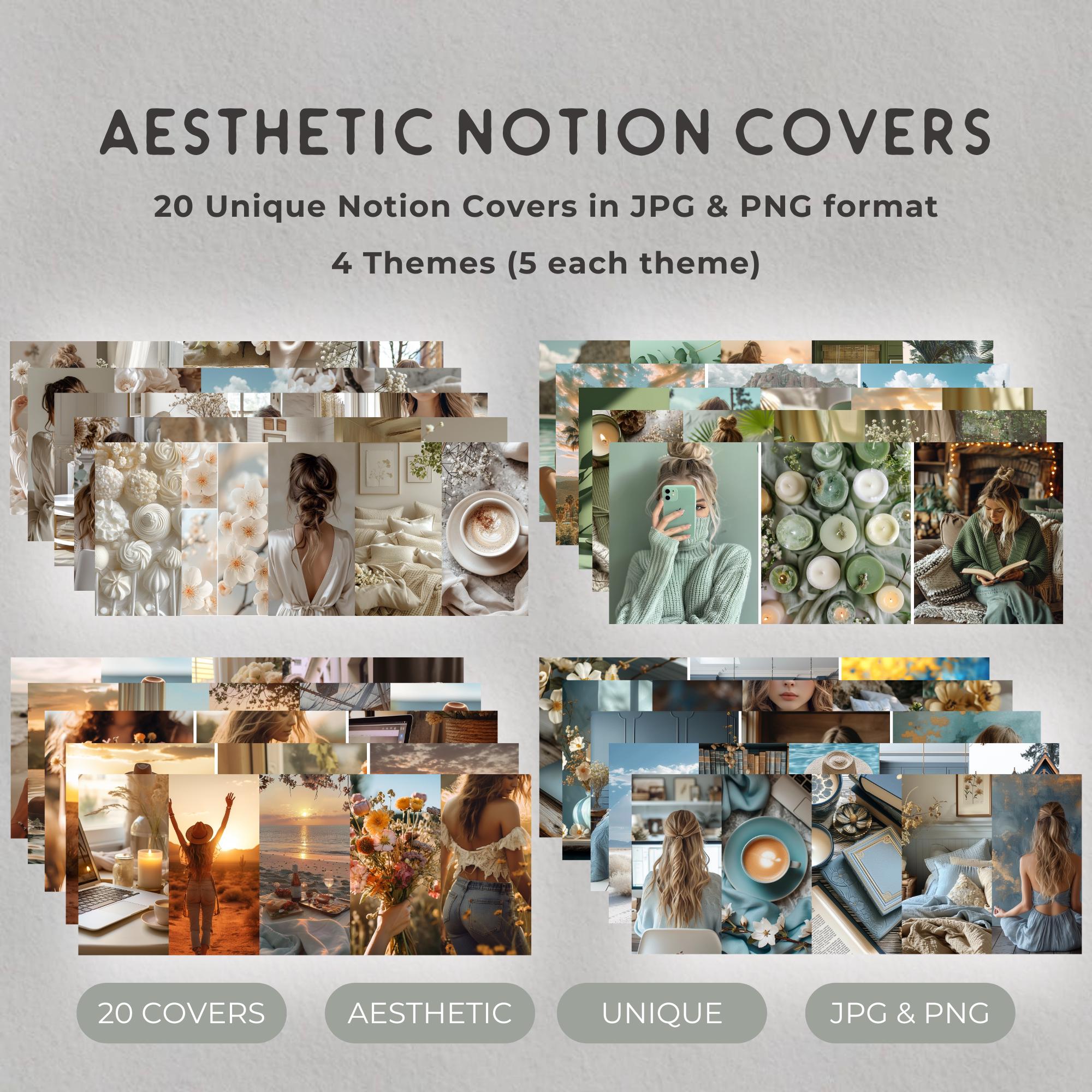 Aesthetic Notion Covers Minimalist Notion Covers PNG & JPG Boho Notion ...