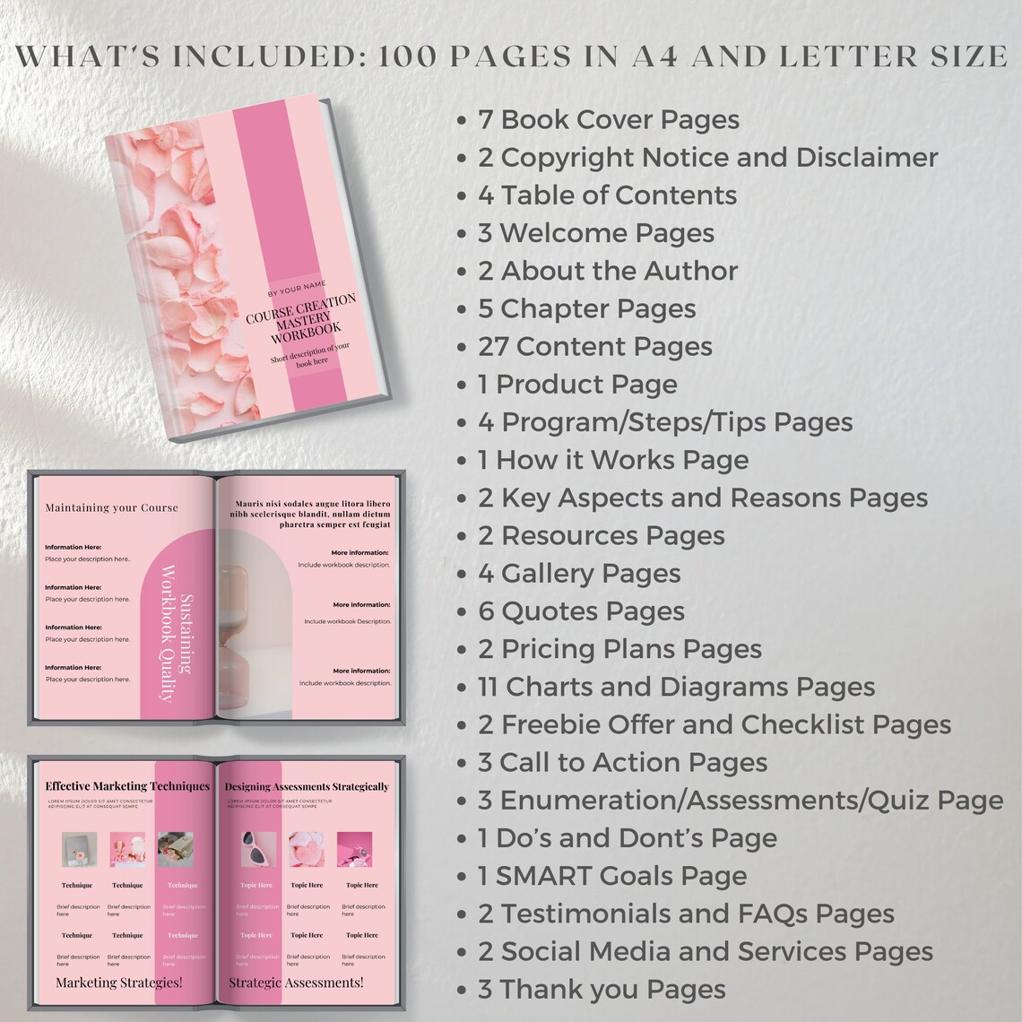 Canva Ebook Template Pink Workbook Template Ebook Pdf Ebook Cover ...