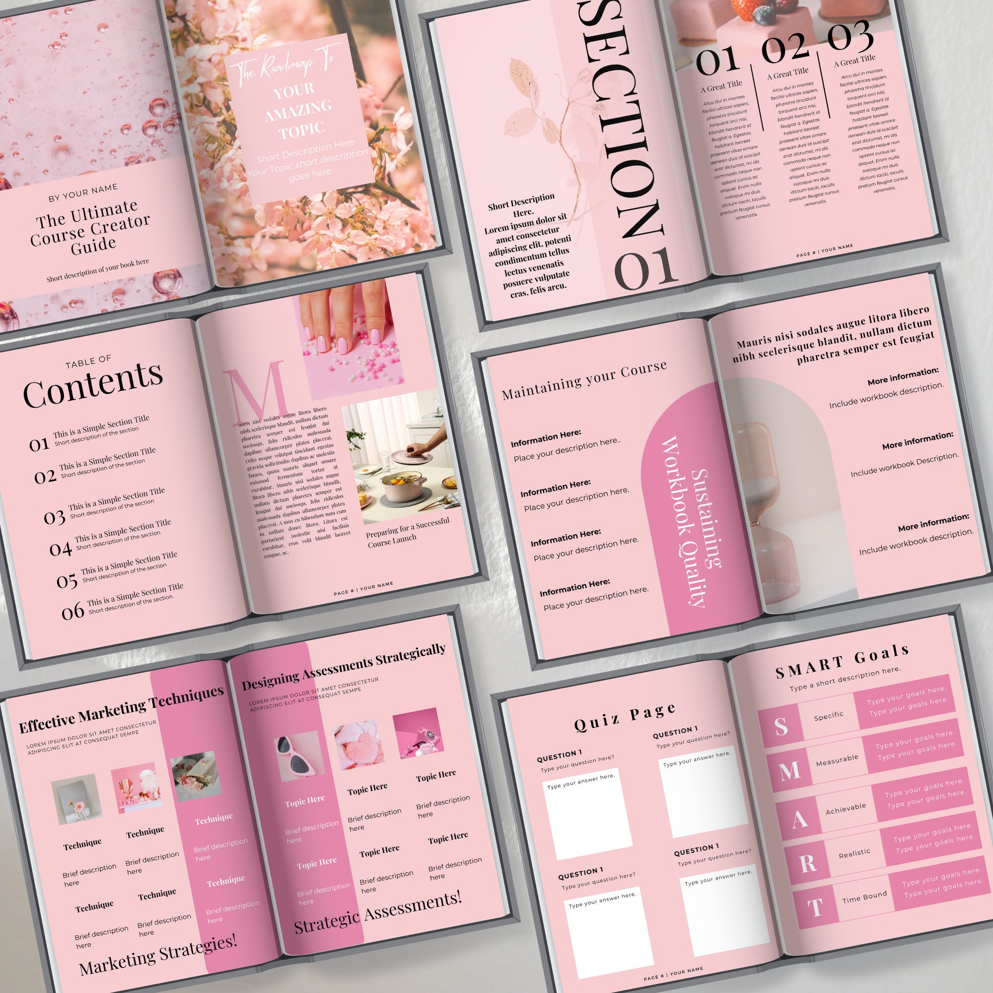 Canva Ebook Template Pink Workbook Template Ebook Pdf Ebook Cover ...