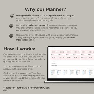 12 Week Goal Planner Notion Template Productivity Goal Tracker ...