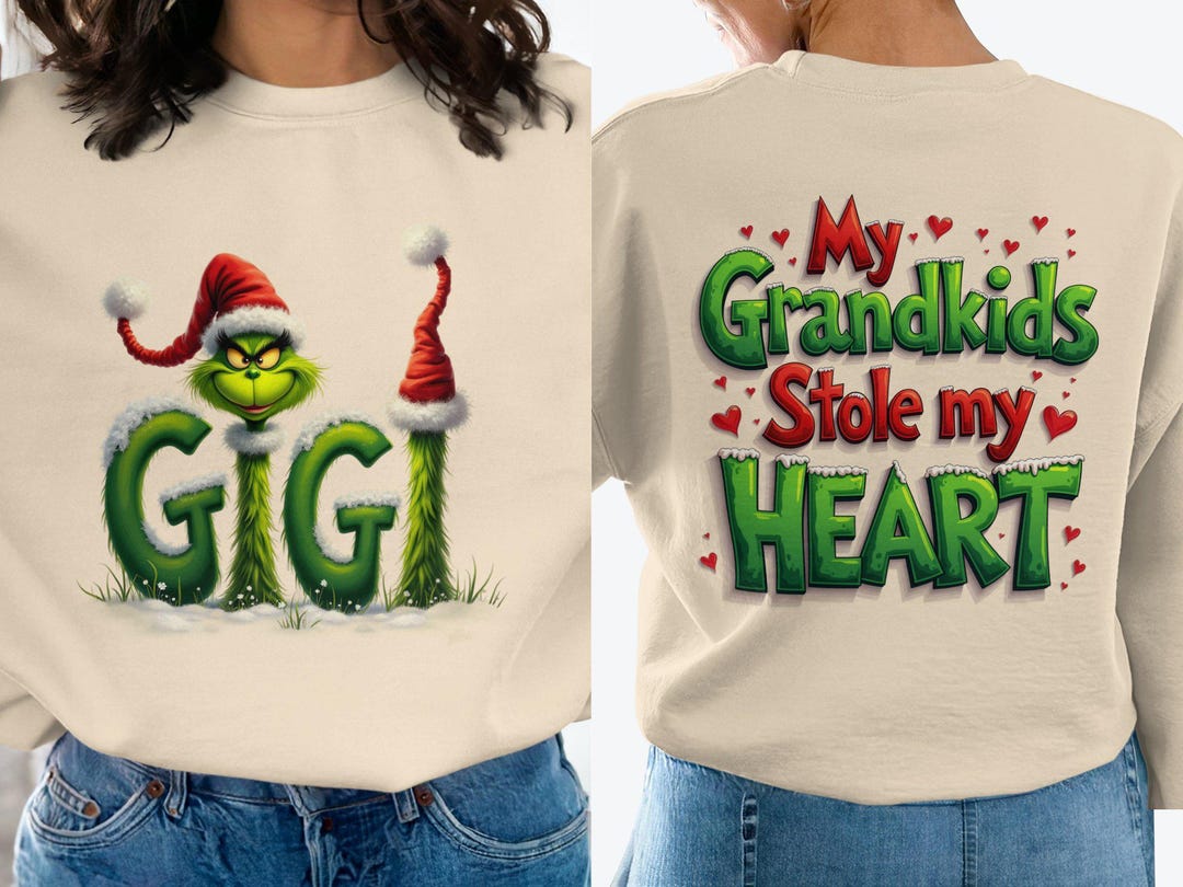 Gigi Christmas Grinch Sweatshirt, Santa Hat Design - Etsy