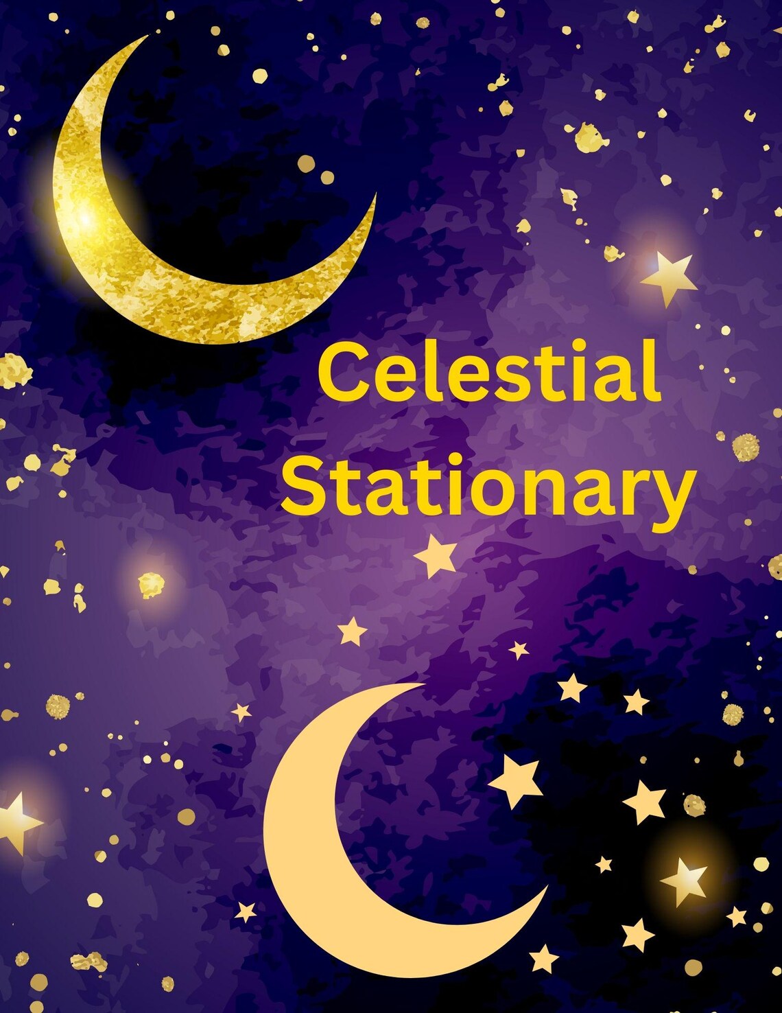Celestial Moon & Stars Stationary Set (PNG Digital Download) - Etsy