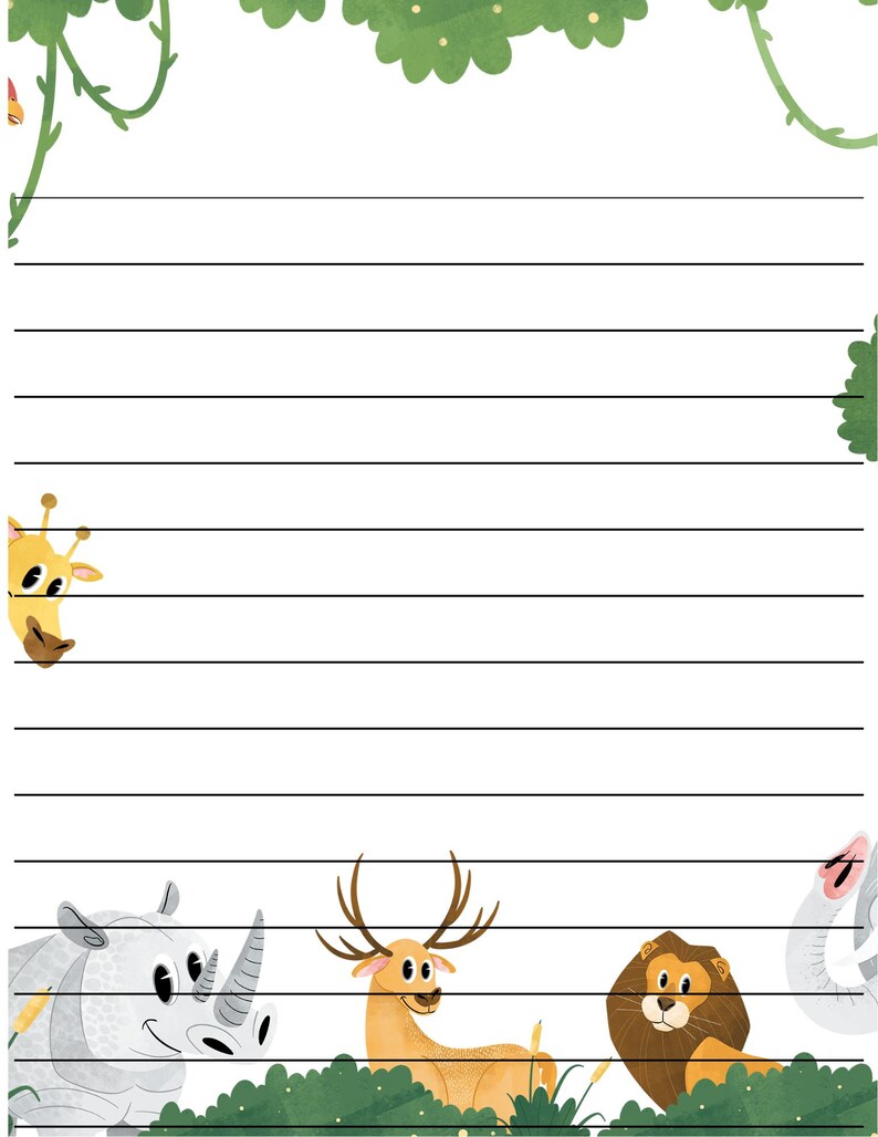 Stationary Digital Download. Animal Prints in Lines and Unlined Format ...
