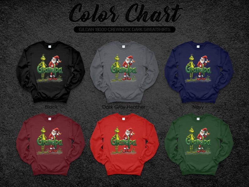 Funny Grinch Santa Grandpa Christmas Sweatshirt - Holiday Family ...