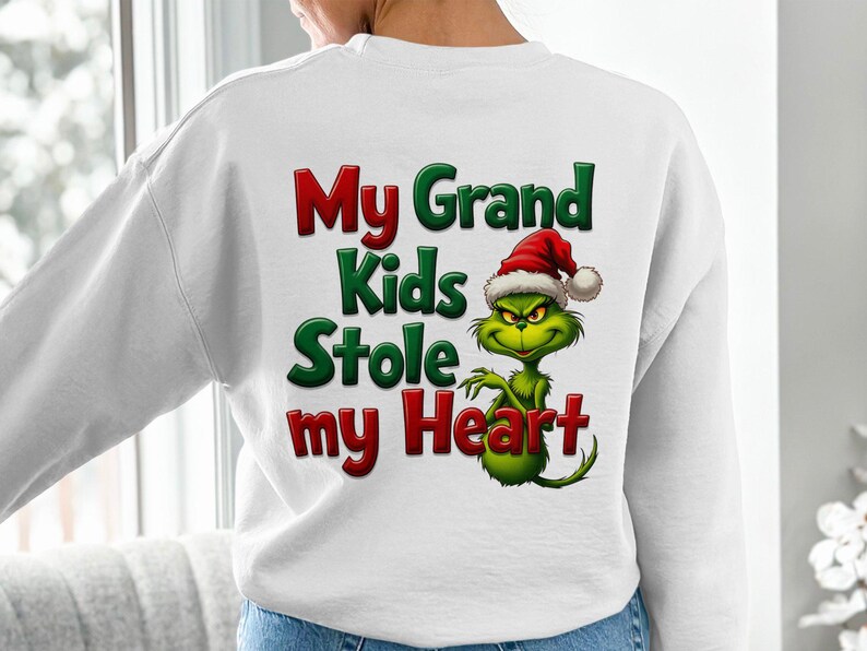 Fun Grandma Christmas Sweatshirt, Grinch Themed Holiday Shirt, Festive ...