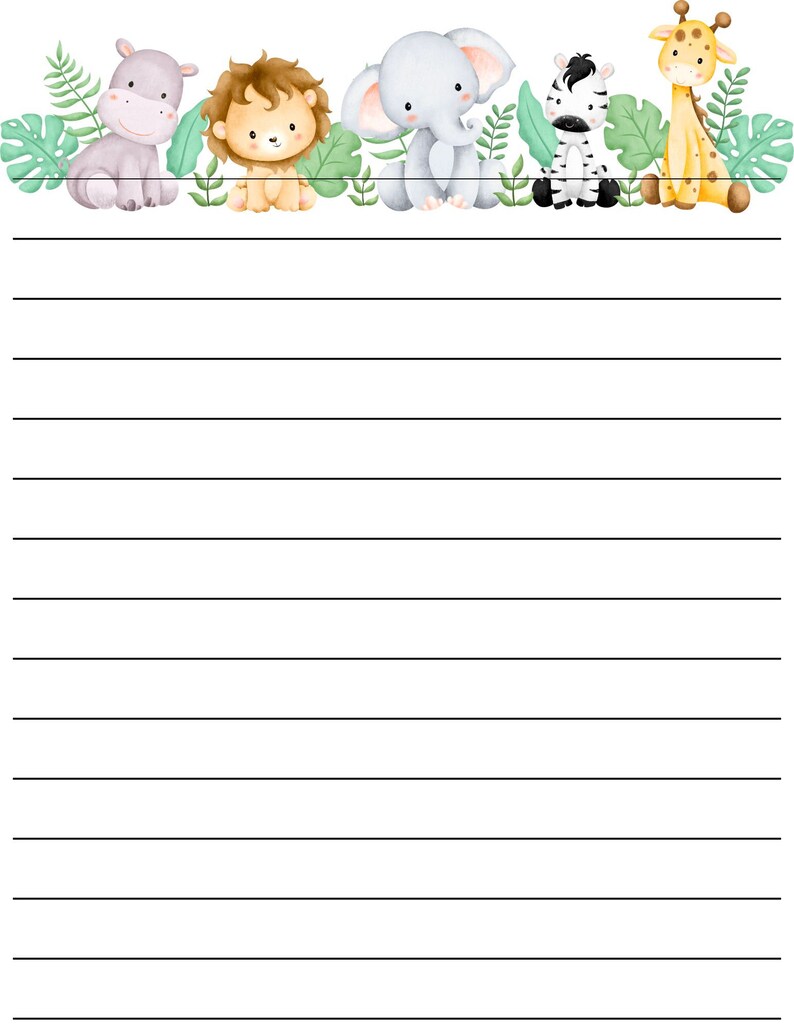 Stationary Digital Download. Animal Prints in Lines and Unlined Format ...