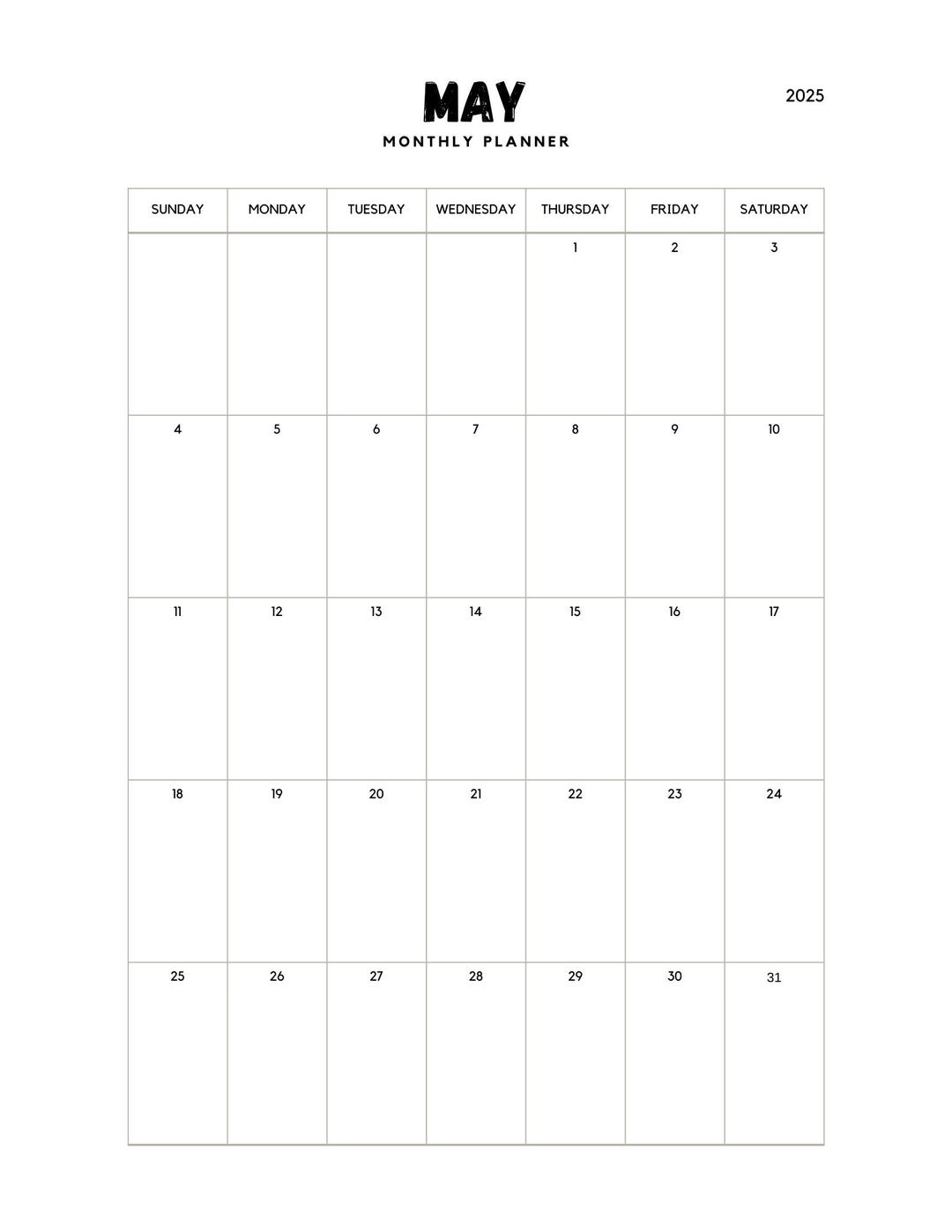 2025 Calendar - Etsy