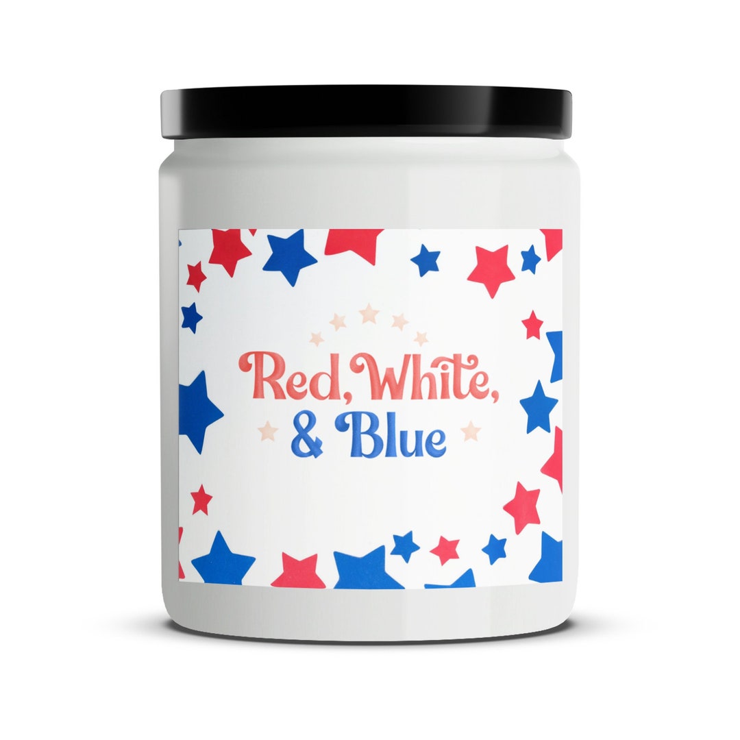 Red White and Blue Candle, Patriotic Candle, 4th of July Home Decor ...