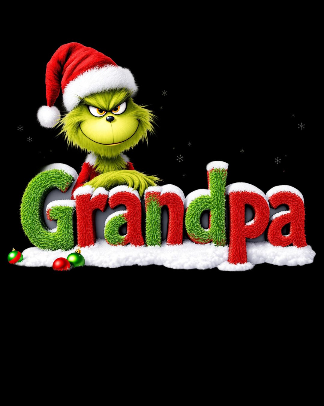Grinch Grandpa Digital Art, Christmas Gift, Festive Card, Holiday ...