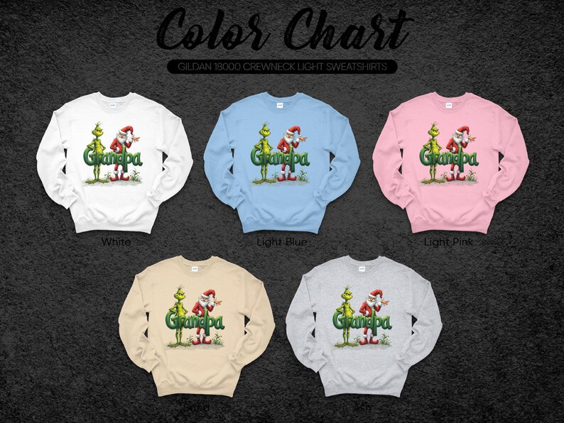 Funny Grinch Santa Grandpa Christmas Sweatshirt - Holiday Family ...