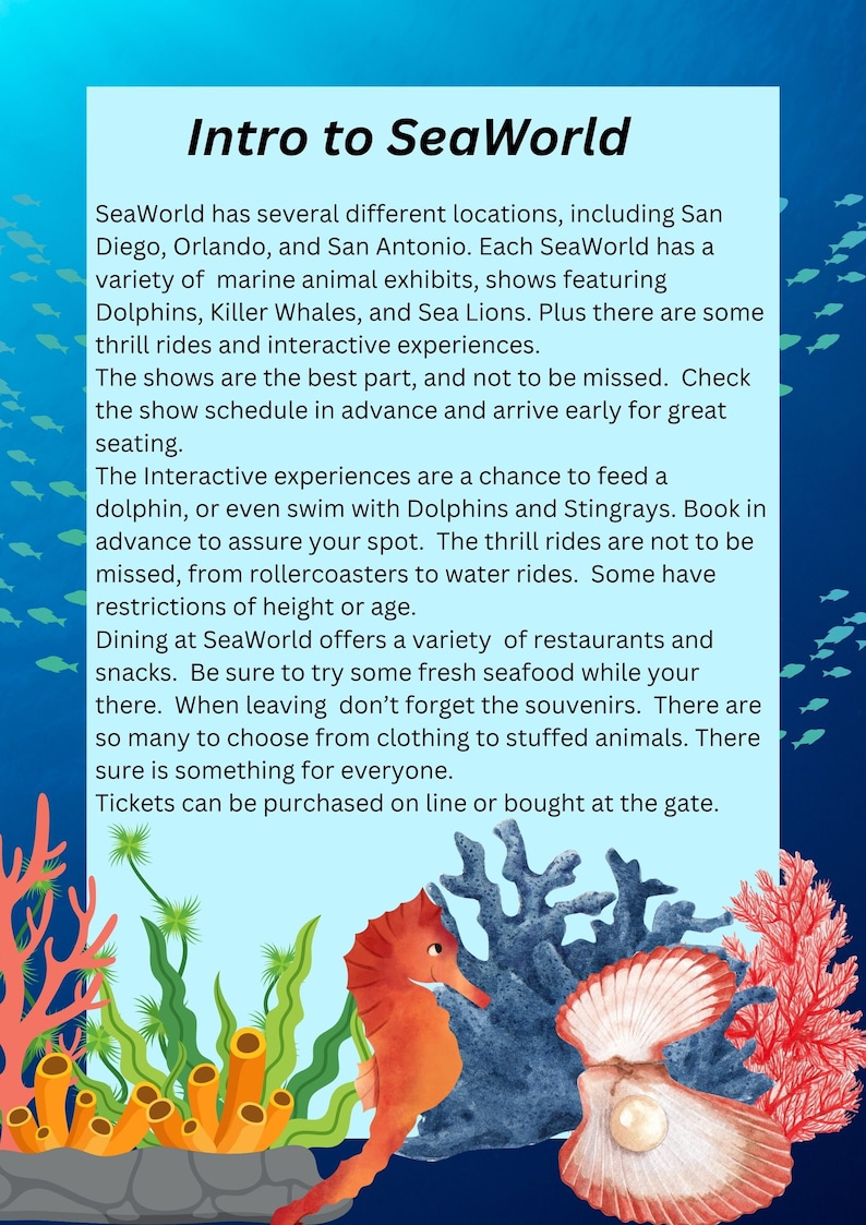 The Insider Guide to Seaworld Orlando Florida - Etsy