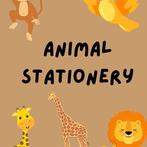 Stationary Digital Download. Animal Prints in Lines and Unlined Format ...