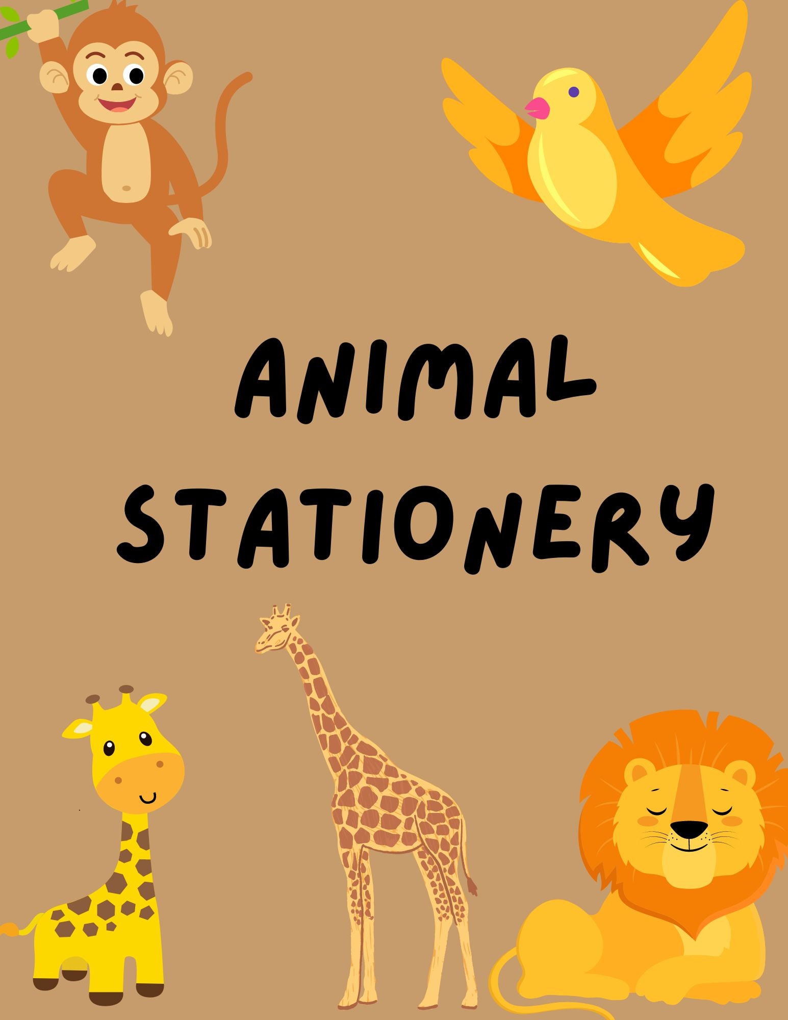 Stationary Digital Download. Animal Prints in Lines and Unlined Format ...