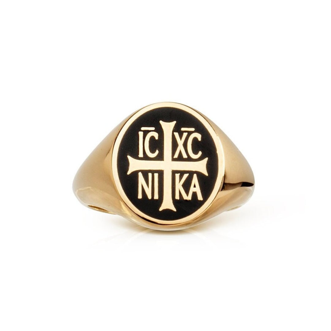 Solid Gold ICXC NIKA Signet Ring: Orthodox Christian Jewelry - Etsy